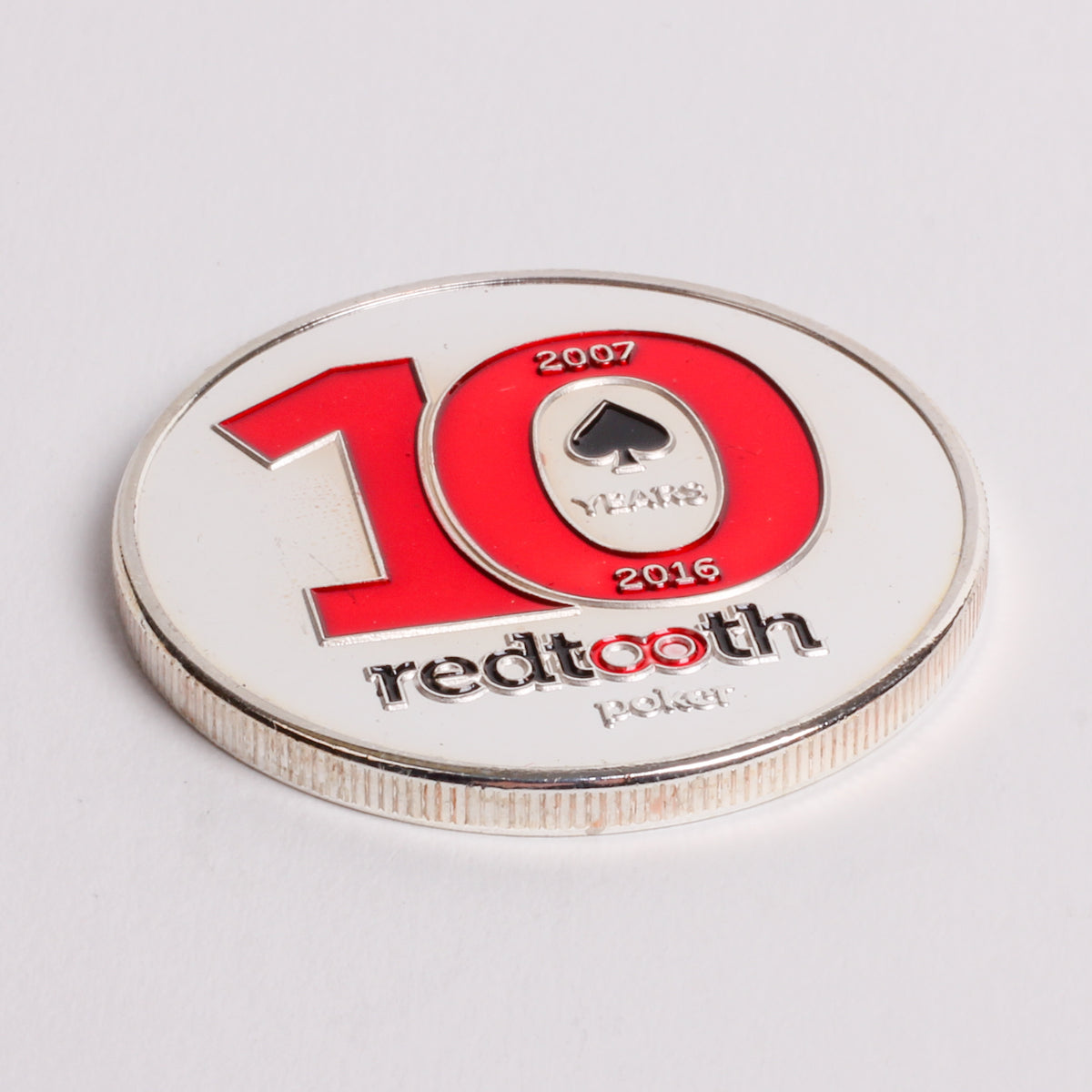 Redtooth Poker 10th Anniversary | Silver Metal Poker Card Guard with ...
