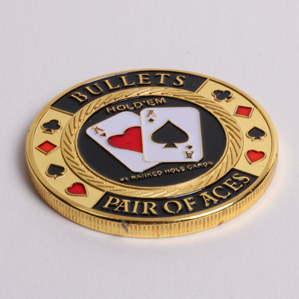 Pocket Aces | Gold Metal Poker Card Guard with Protective Case ...